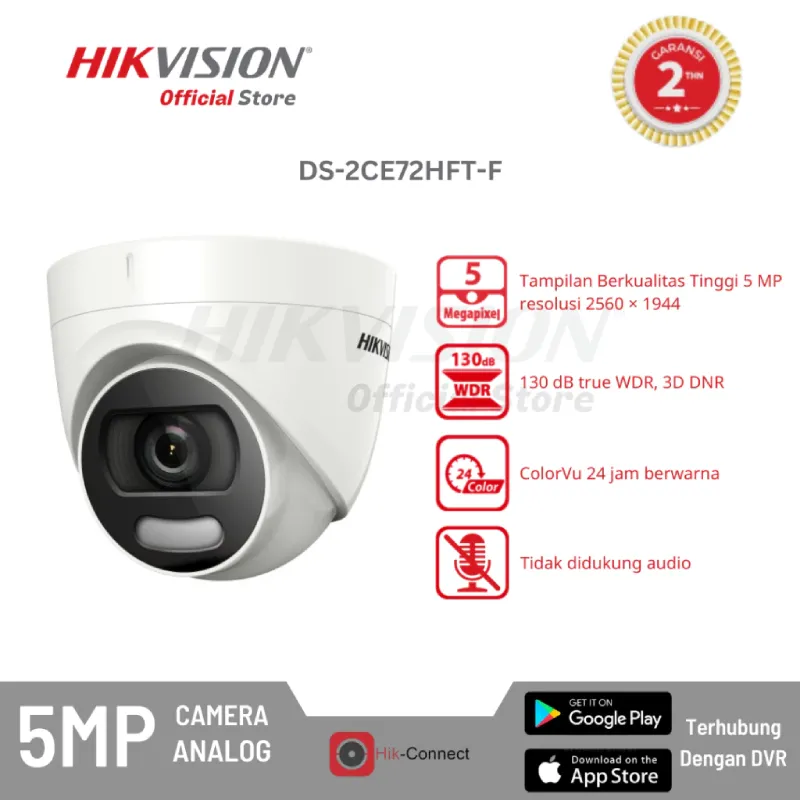 Camera Analog CCTV 5MP ColorVu Fixed Turret Original – CV Mitra Computer